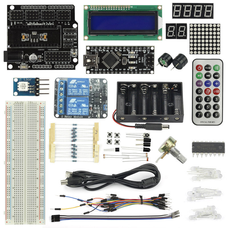 SainSmart Nano V3+Prototype Shield Starter Kit With 17 Basic Arduino Projects – SainSmart.com