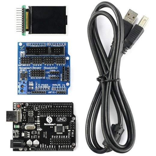 [Discontinued] Sainsmart UNO R3+1.8''LCD Display +Sensor Shield V5 Mod – SainSmart.com