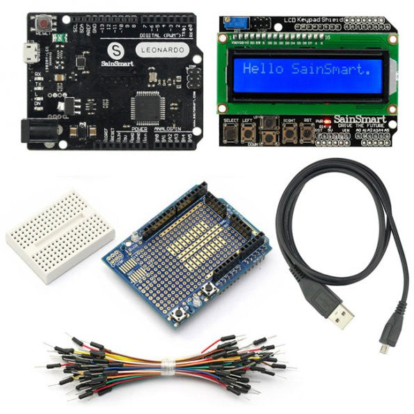 SainSmart Leonardo R3+1602 LCD Keypad+Prototype For Arduino – SainSmart.com