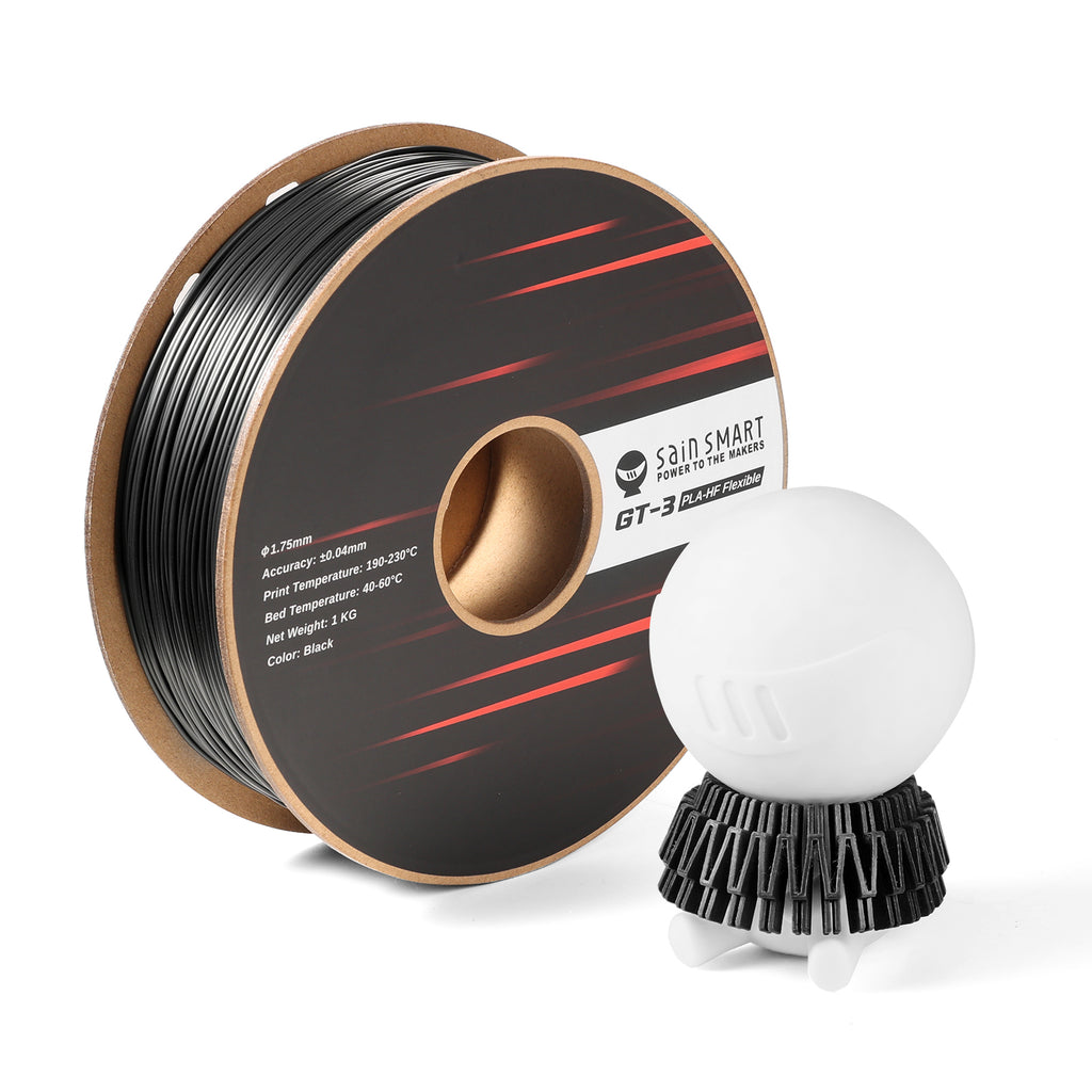 GT-3 High Flowability Flexible PLA Filament 1.75mm, 1KG, ±0.04mm, Blac ...