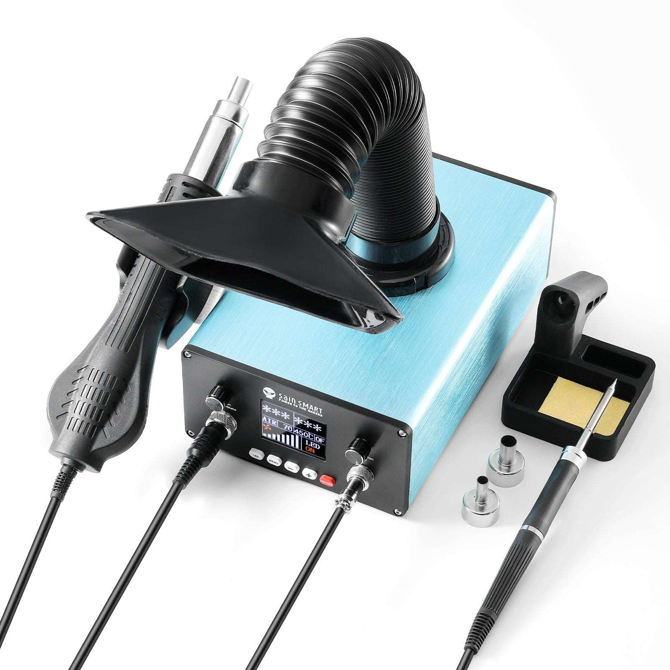 3-in-1 850W Soldering Station, Soldering Iron, Hot Air Gun, Smoke Abso ...