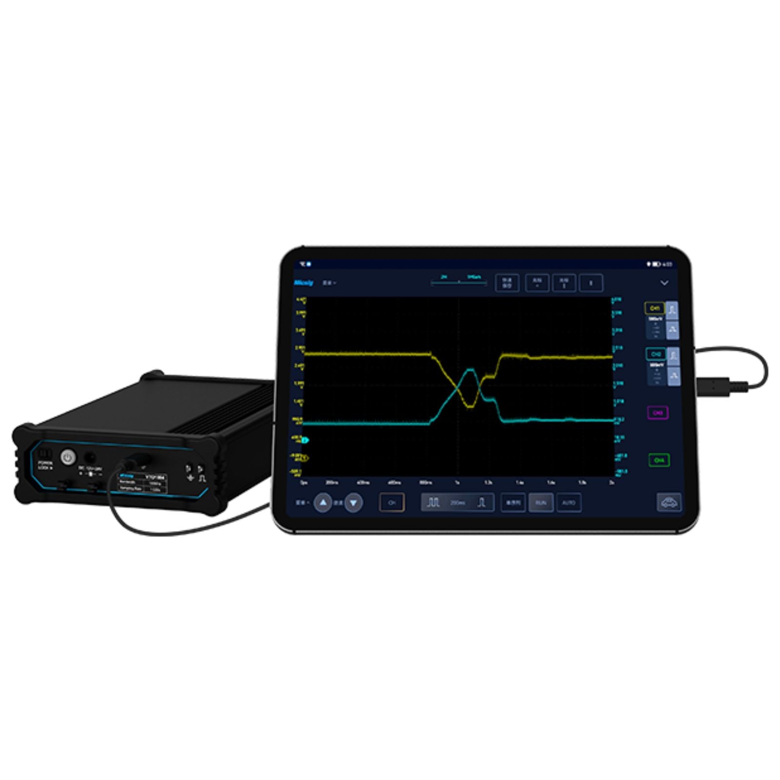 Micsig Oscilloscope VTO2004, Virtual Tablet Oscilloscope with 4 Channe ...