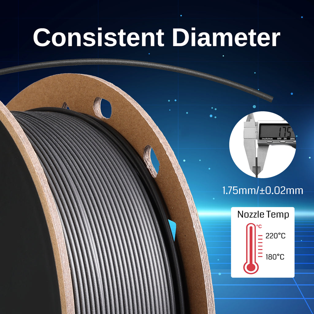 GT-3 High Speed Matte PLA Filament 1.75mm, 1KG, ±0.02mm, Black/White/T ...