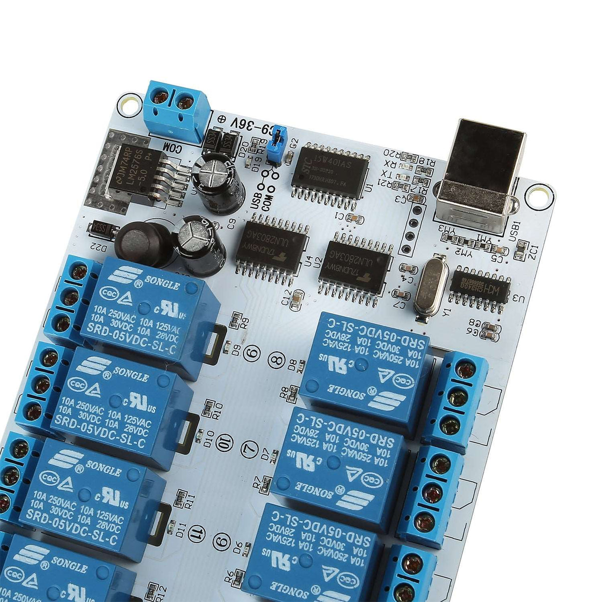 16-Channel 9-36V USB Relay Module – SainSmart.com