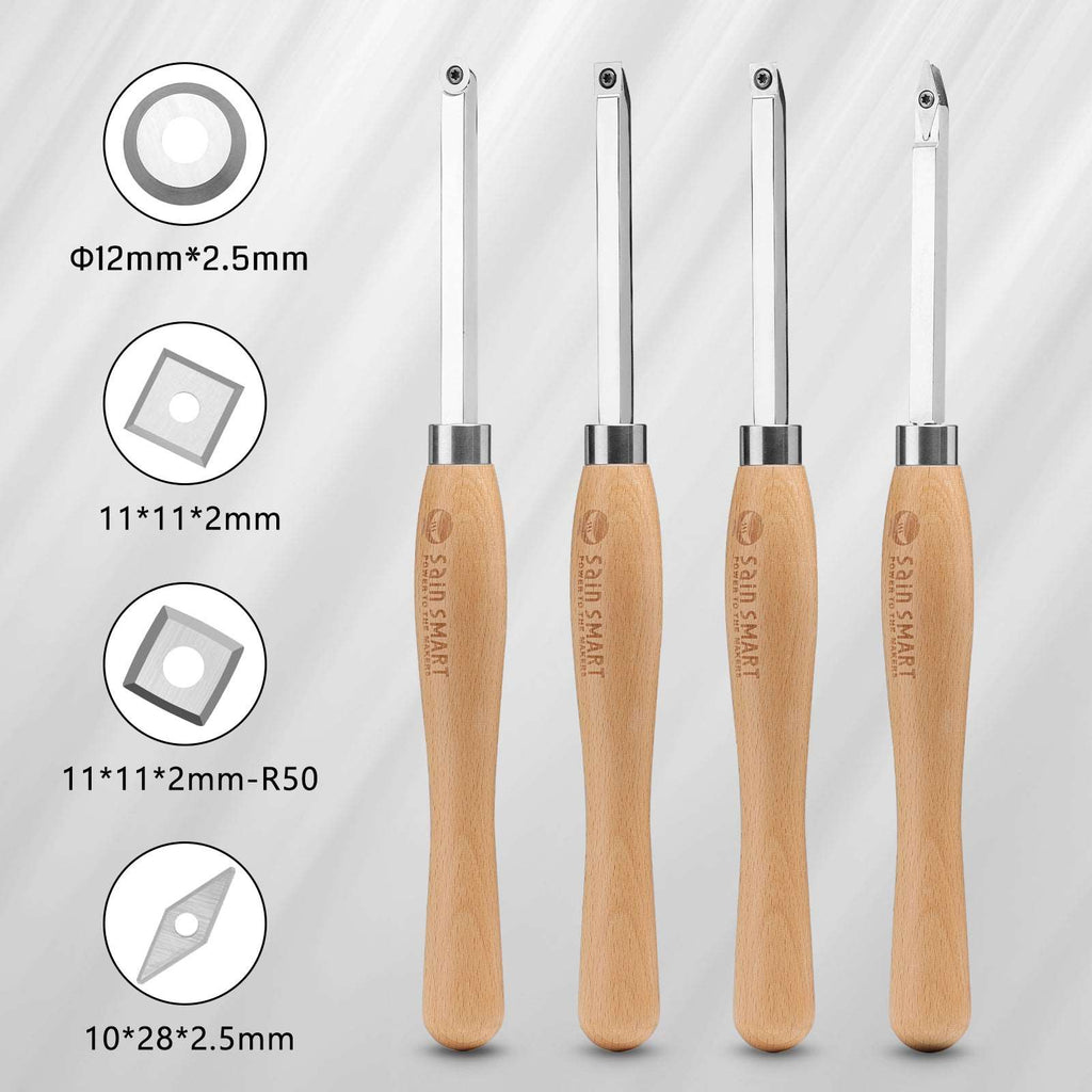 4 PCS Carbide Wood Lathe Turning Tool Set – SainSmart.com