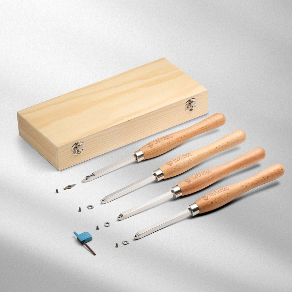 4 PCS Carbide Wood Lathe Turning Tool Set – SainSmart.com