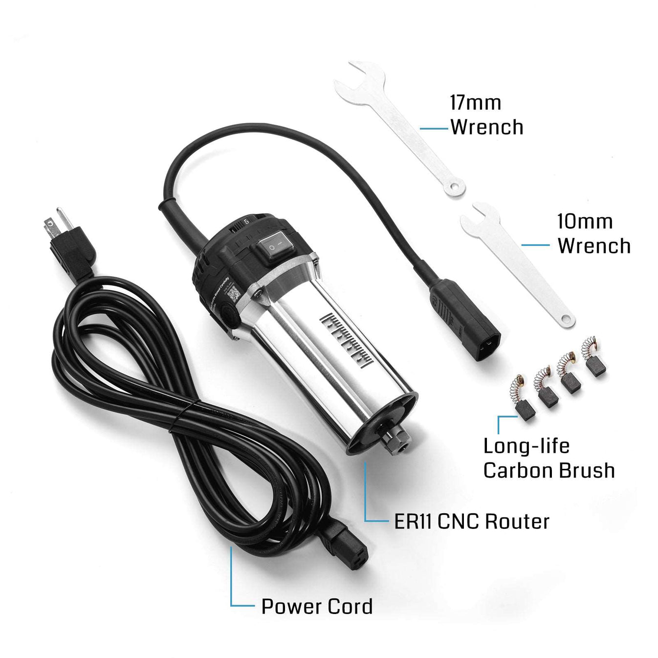 Genmitsu 710W Spindle Motor Compact Trimmer Router, 65mm Diameter, 6500 ...