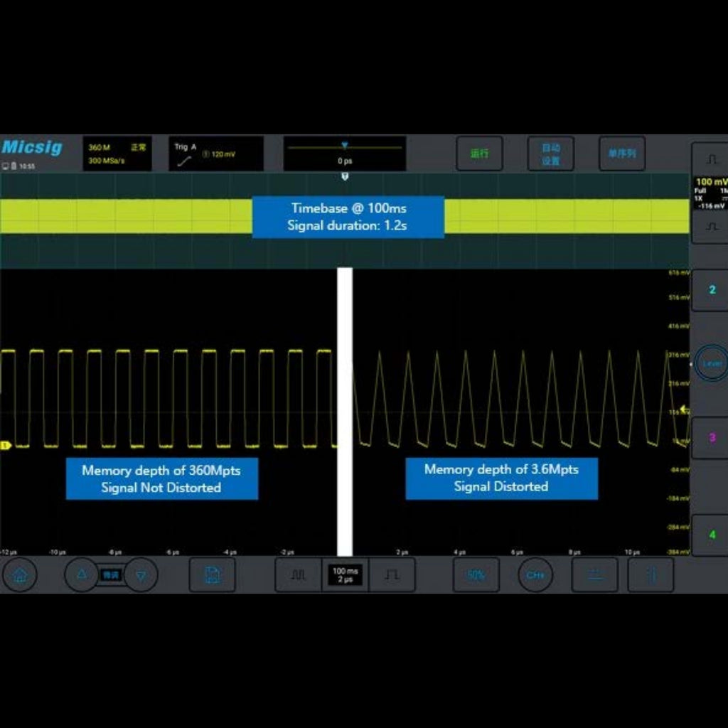 Micsig Oscilloscope MDO2504 | Tablet Storage Oscilloscope | 4-Channel ...