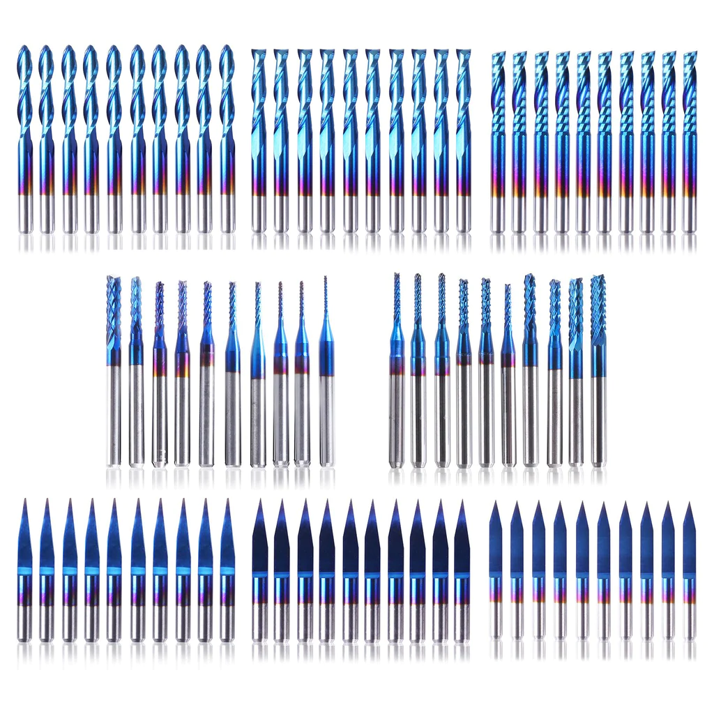 Value Bundle Kit, 0.8-3.175mm, 1-2 Flue, V15/V20/V30, 60Pcs or 80Pcs ...