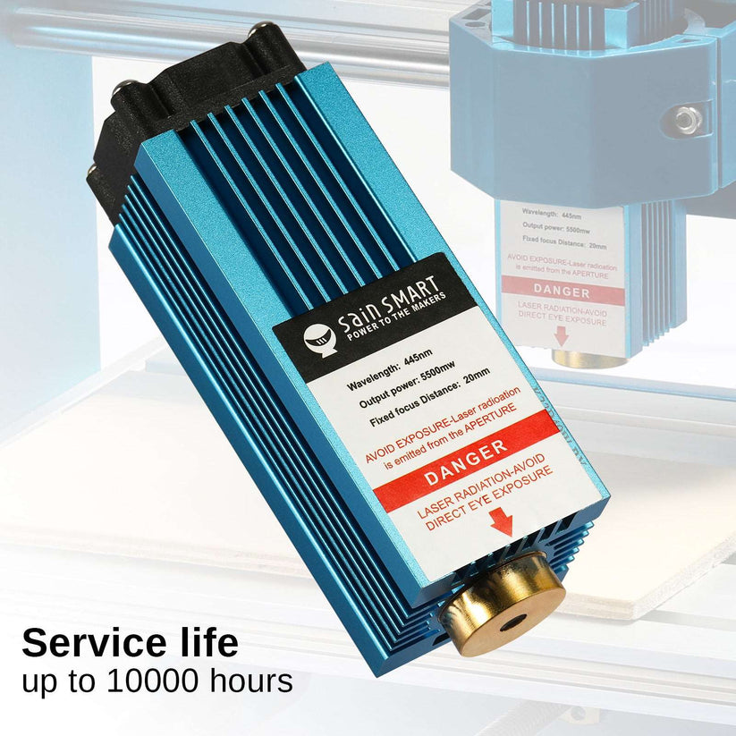 Genmitsu 5.5W Blue-Violet Light Fixed Focus Laser Module Kit, For CNC ...