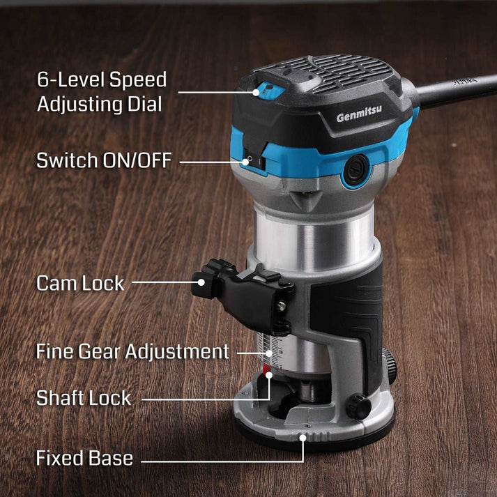 1-1.25 HP, Φ65mm Palm Trimmer Router, Compact Router Wood Tool With Fi ...