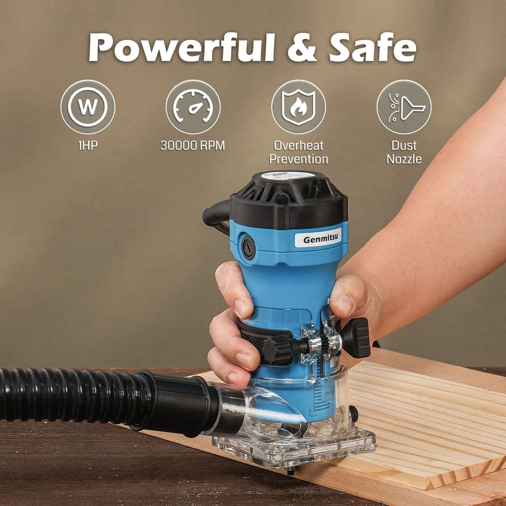 1-1.25 HP, Φ65mm Palm Trimmer Router, Compact Router Wood Tool With Fi ...