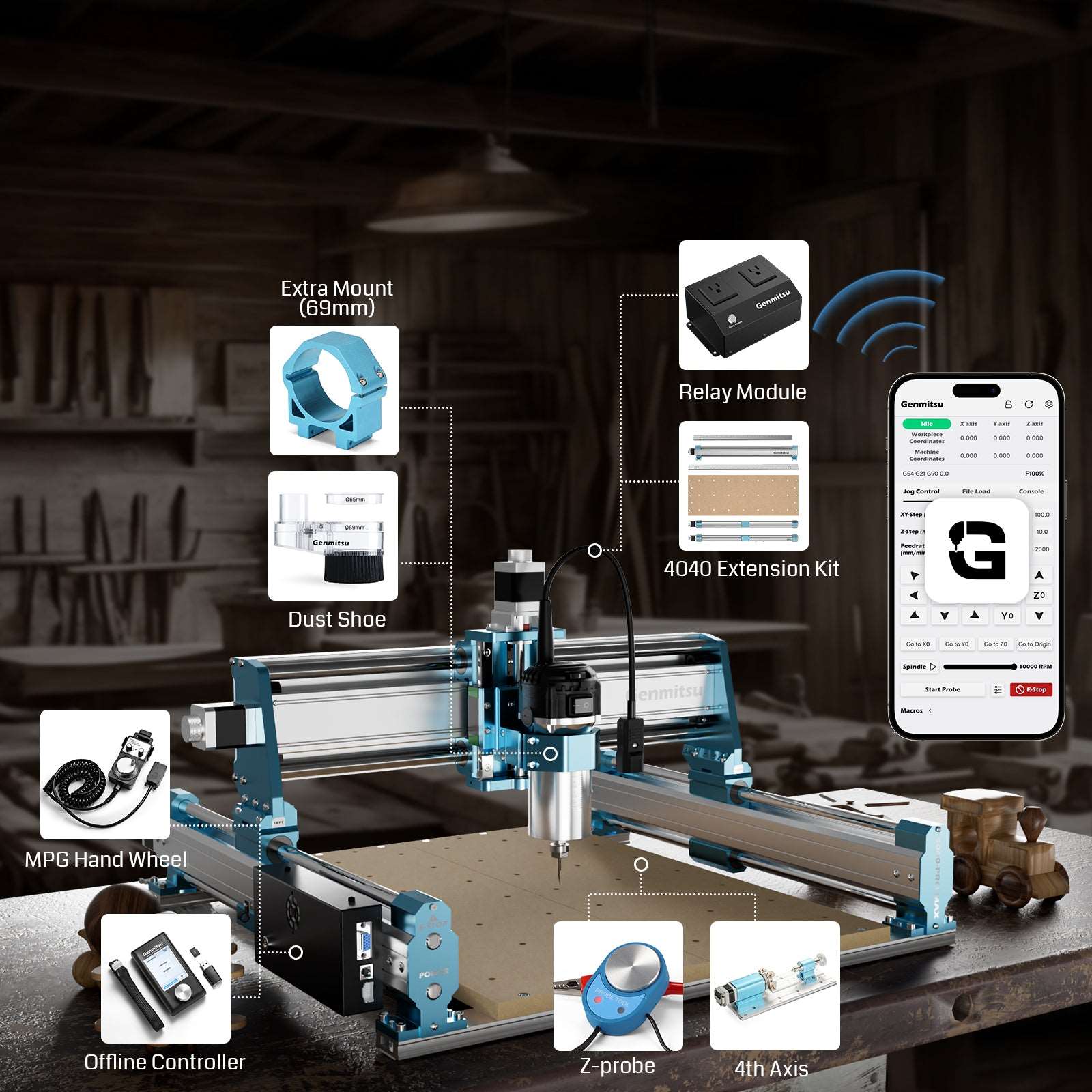 Genmitsu 4040-PRO MAX CNC Machine Desktop CNC Router, Enhanced XZ Axis ...