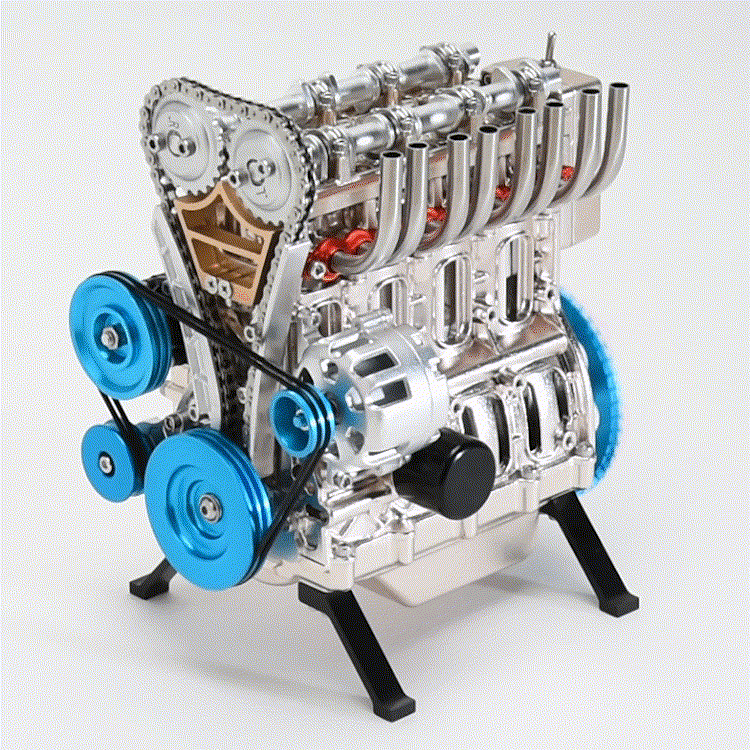 DM13, 4 Cylinder DIY Engine Model Kit that Runs, STEM Education, 350+P ...