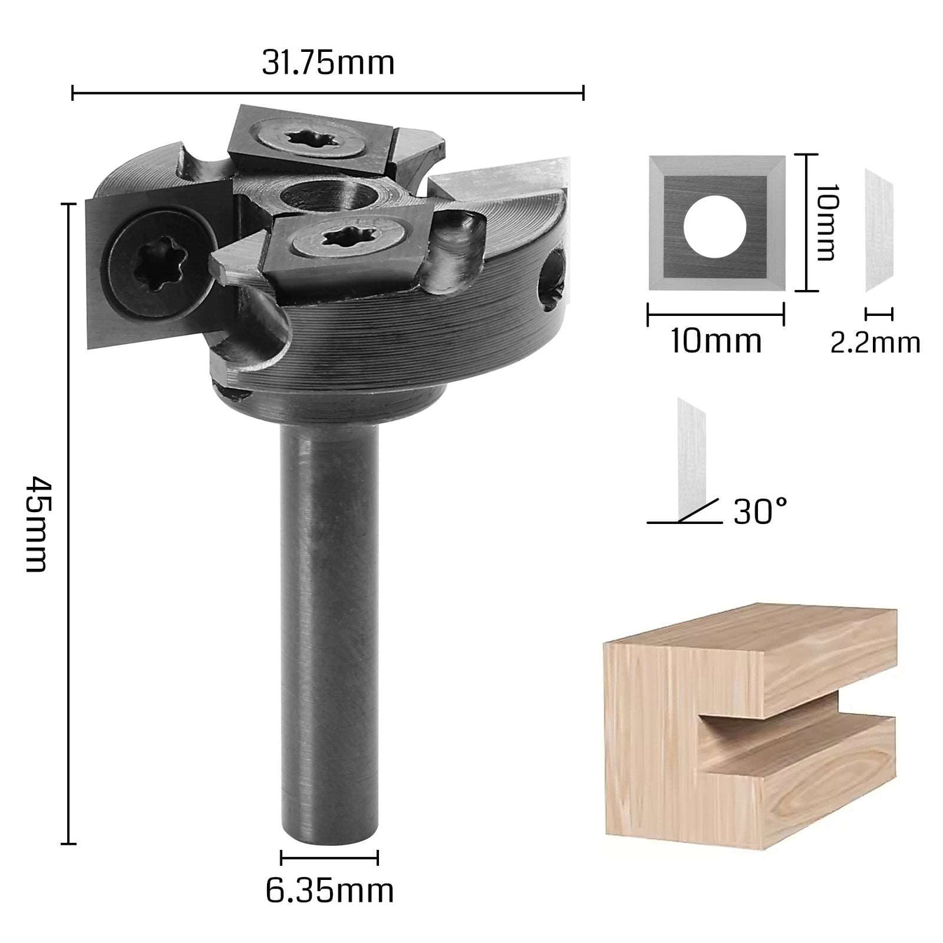 4RBC01A, 1/4" Shank 1-1/4" Cutting Diameter, Spoil Board Surfacing Rou ...