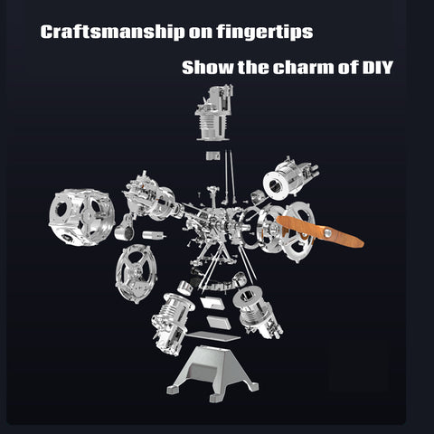 DM116, 5 Cylinder Radial DIY Engine Model Kit that Runs, 1: 6 Full Met ...