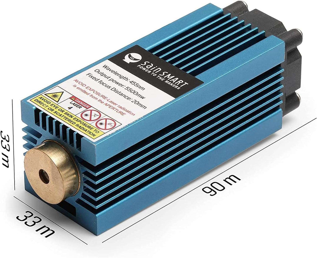 Genmitsu 5.5W Blue-Violet Light Fixed Focus Laser Module Kit, For 3018 ...