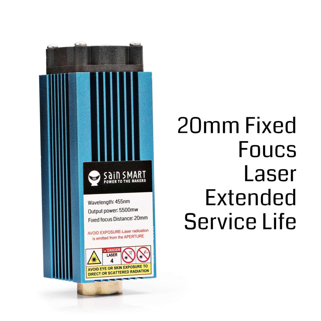 Genmitsu 5.5W Blue-Violet Light Fixed Focus Laser Module Kit, For 3018 ...