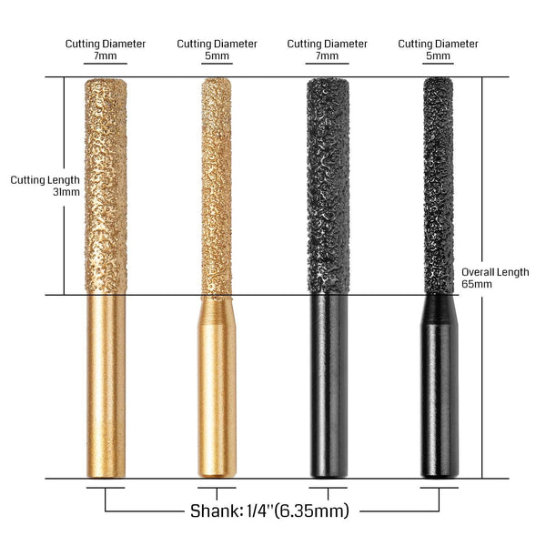 Genmitsu BS04A, 1/4" Shank, Straight Brazed, Diamond Profile Wheel ...