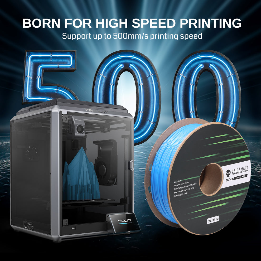 GT-3 High-Speed 95A Flexible TPU Filament, ±0.04mm, 1.75mm, 1kg, 500mm ...