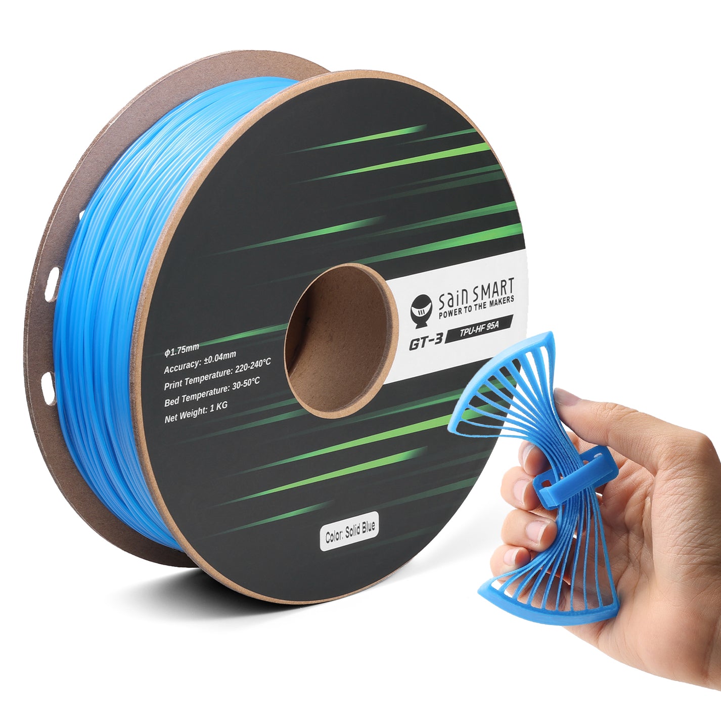 GT-3 High-Speed 95A Flexible TPU Filament, ±0.04mm, 1.75mm, 1kg, Black ...