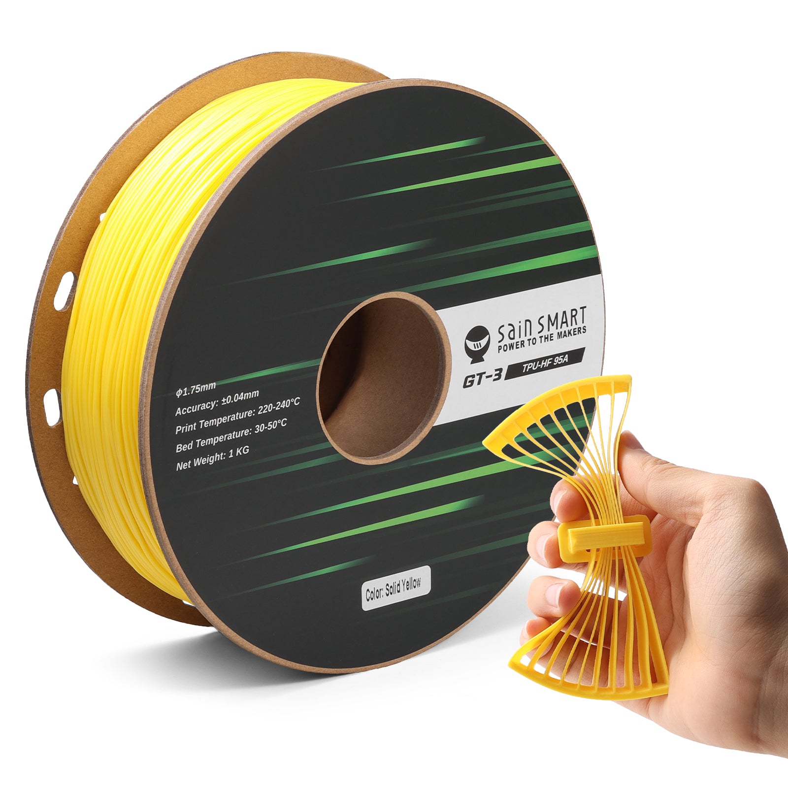 GT-3 High-Speed 95A Flexible TPU Filament, ±0.04mm, 1.75mm, 1kg, 500mm ...