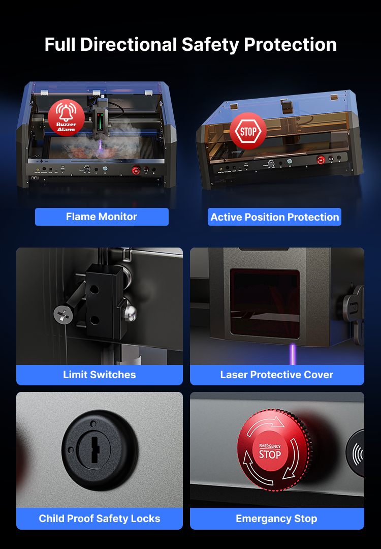 Genmitsu L8 Laser Engraver Machine, 40W/20W Power, 40000mm/min High SpeedLightburn Camera ...