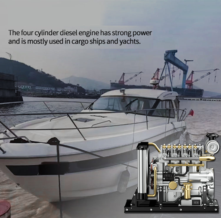 DM115, OHV Inline 4 Cylinder Diesel DIY Engine Model Kit that Runs, 1 ...