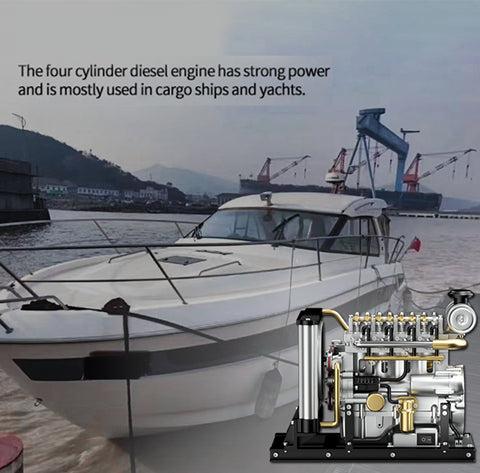 DM115, OHV Inline 4 Cylinder Diesel DIY Engine Model Kit that Runs, 1 ...