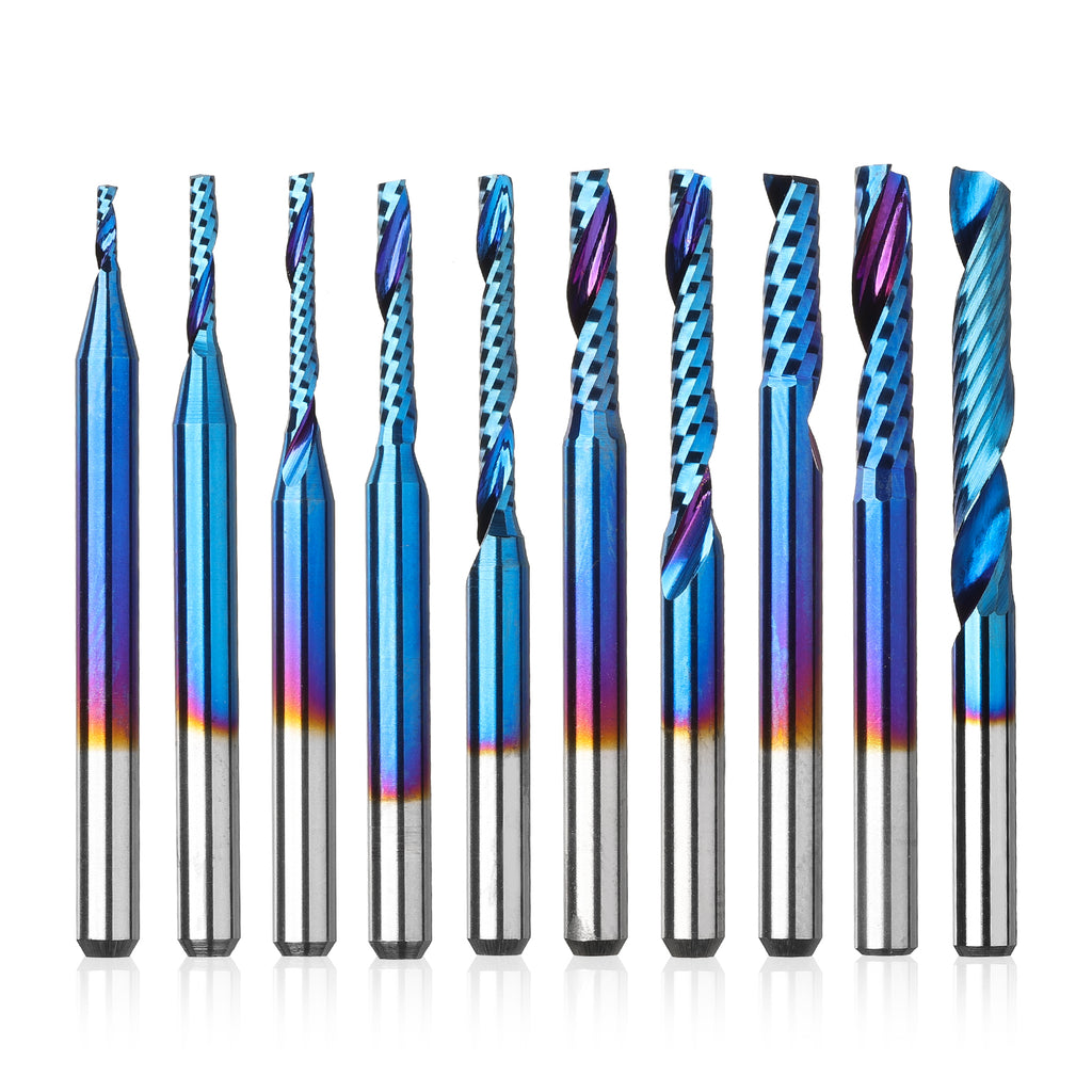 OS10A, 1/8" Shank, Carbide Spiral O Flute (Single Flute) End Mill CNC ...