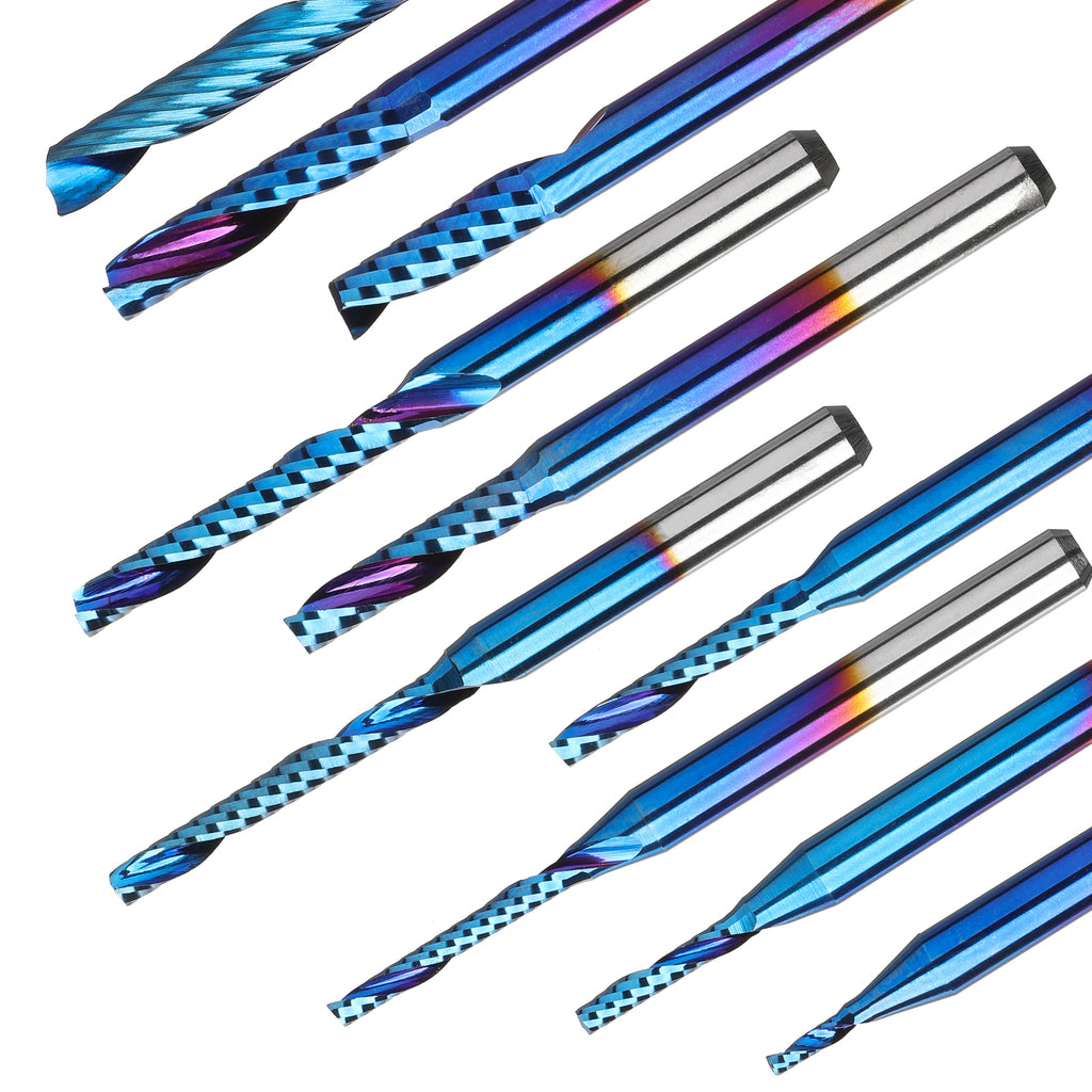 OS10A, 1/8" Shank, Carbide Spiral O Flute (Single Flute) End Mill CNC ...