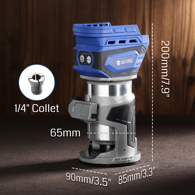 Φ65mm 28000RPM Max Cordless Trimmer Router, 5 Level Speeds, Brushless ...