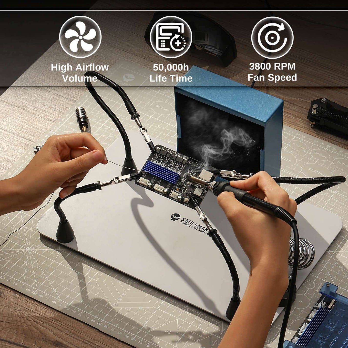 Magnetic Helping Hands Soldering, with Solder Fume Extractor, 360 Hot ...