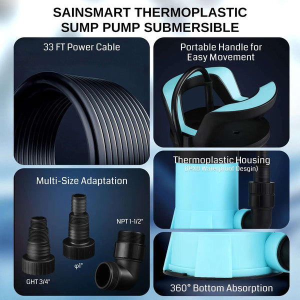 Thermoplastic Electric Portable Water Pump 1.15HP Submersible Water Pu ...