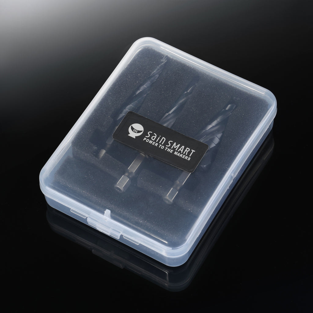 SD03A, 1/8”-1/2” TiAIN Coated Step Drill Bit, 1/4" Hex Shank, Four Spr ...