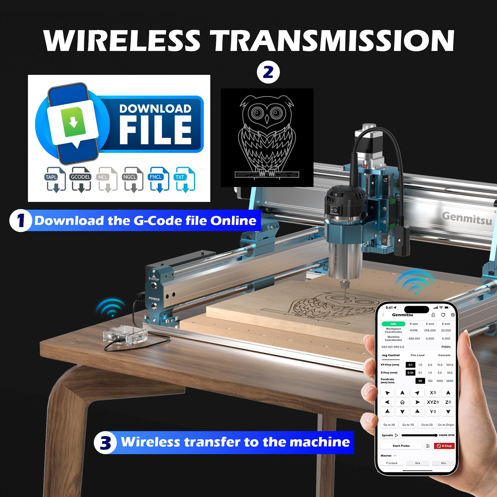 Genmitsu APP Wireless Offline Controller GRBL G-Code Sender Wi-Fi Modu ...