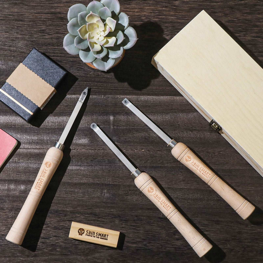 3pcs Carbide Wood Lathe Turning Tool Set – SainSmart.com