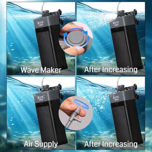 XpertMatic UV Aquarium Filter for 20-50 Gallon Fish Tank, 220GPH Fish ...