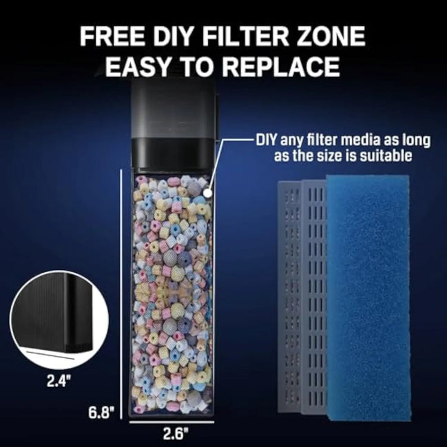 XpertMatic UV Aquarium Filter for 20-50 Gallon Fish Tank, 220GPH Fish ...