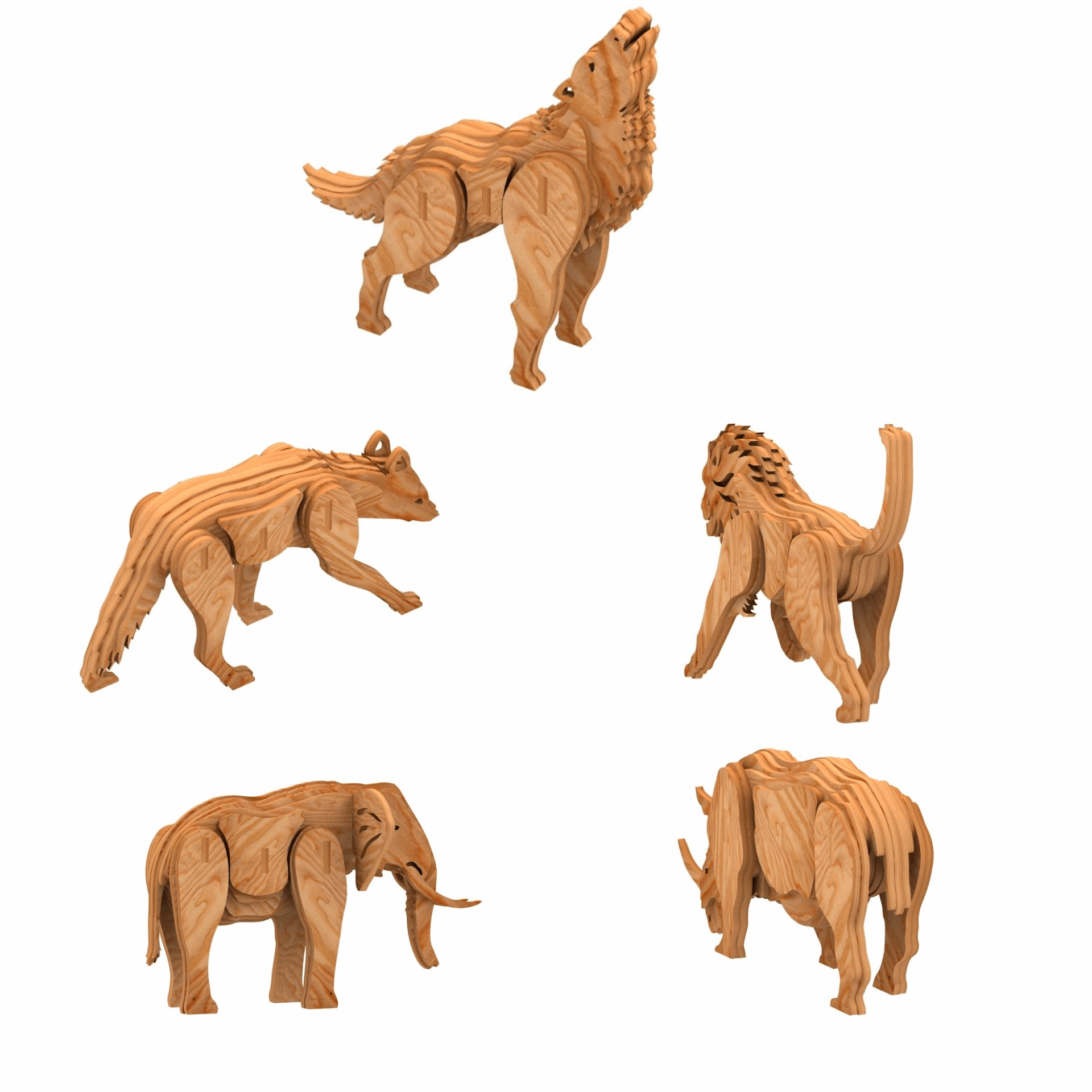 5-Animal Pack CNC & Laser Patterns by makeCNC workshop, C01 – SainSmart.com