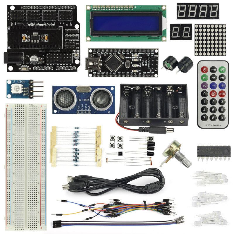 SainSmart Nano V3+Distance Sensor Starter Kit With 19 Basic Arduino ...