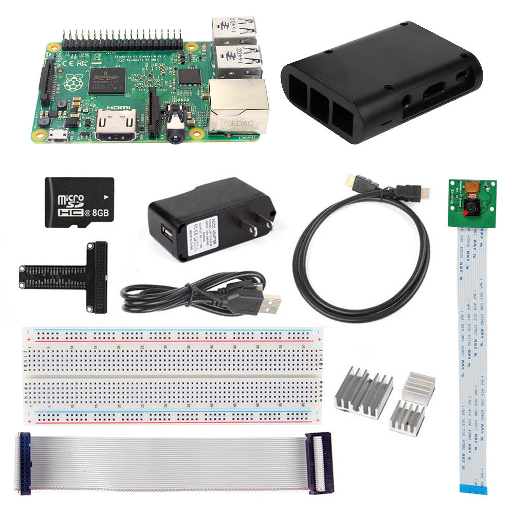 Raspberry Pi 2 Model B Camera Kit : GPIO, Breadboard, SD Card, HDMI, Wi ...