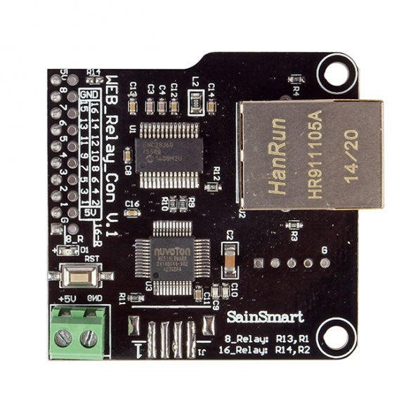 SainSmart Network Web Server 16 Channels Relay Ethernet Controller Module – SainSmart.com