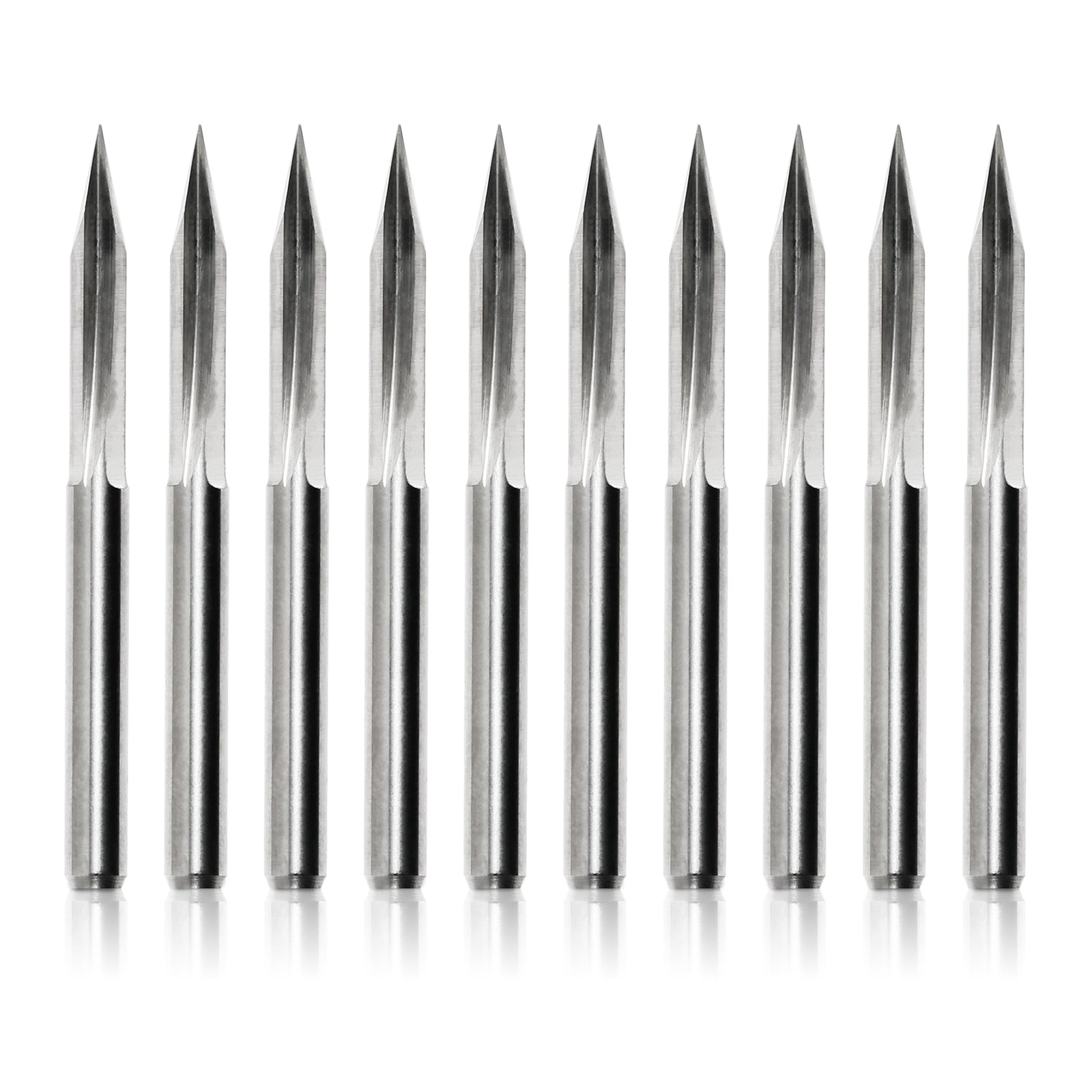 Genmitsu VE10, 1/8'' Shank, V-Groove, 0.1mm, 30/60/90 degree, 10pcs CNC ...