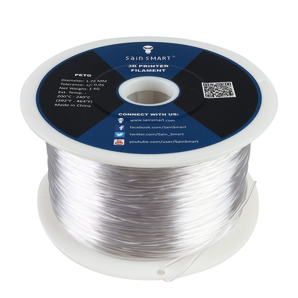 [Discontinued] Natural, PETG 1.75mm Filament 1kg/2.2lb – SainSmart.com