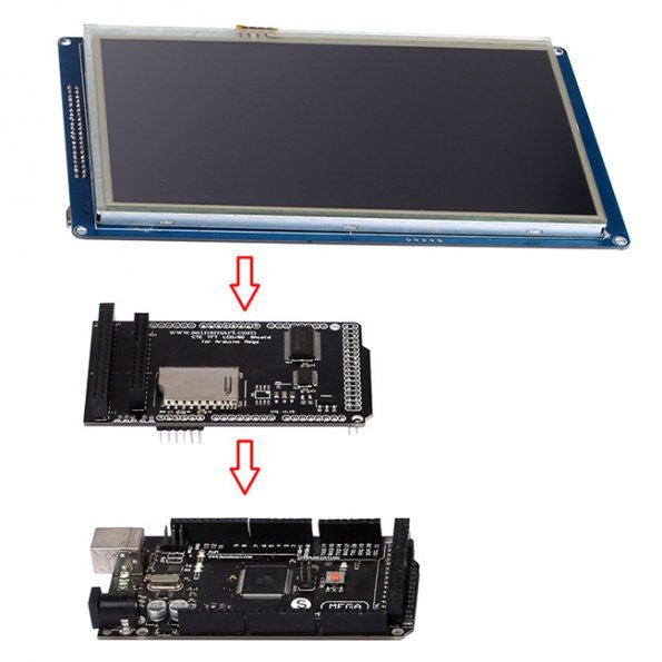 SainSmart Mega2560 R3 + 7" TFT LCD With CPLD SDRAM + TFT LCD Shield for ...