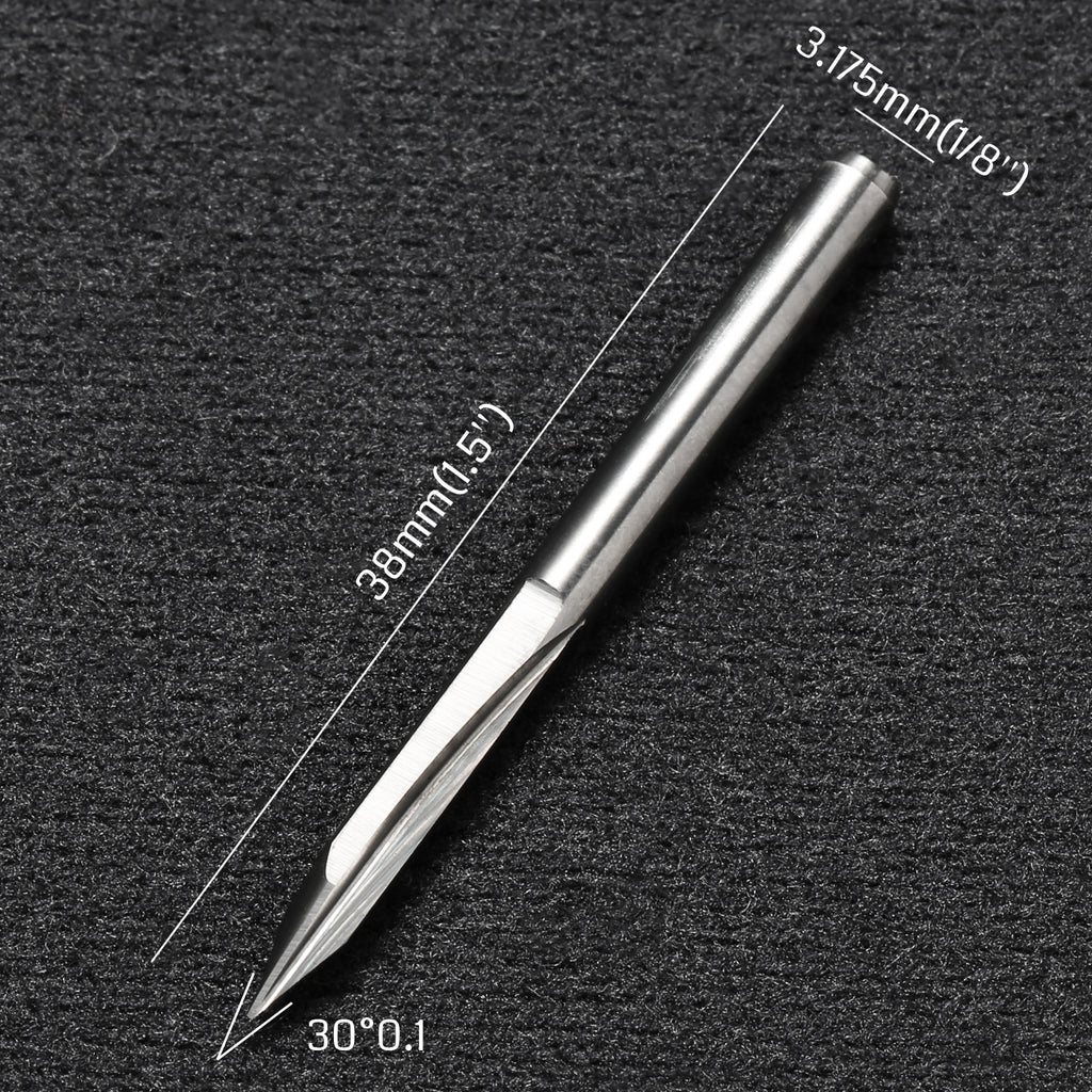 Genmitsu VE10, 1/8'' Shank, V-Groove, 0.1mm, 30/60/90 degree, 10pcs CNC ...