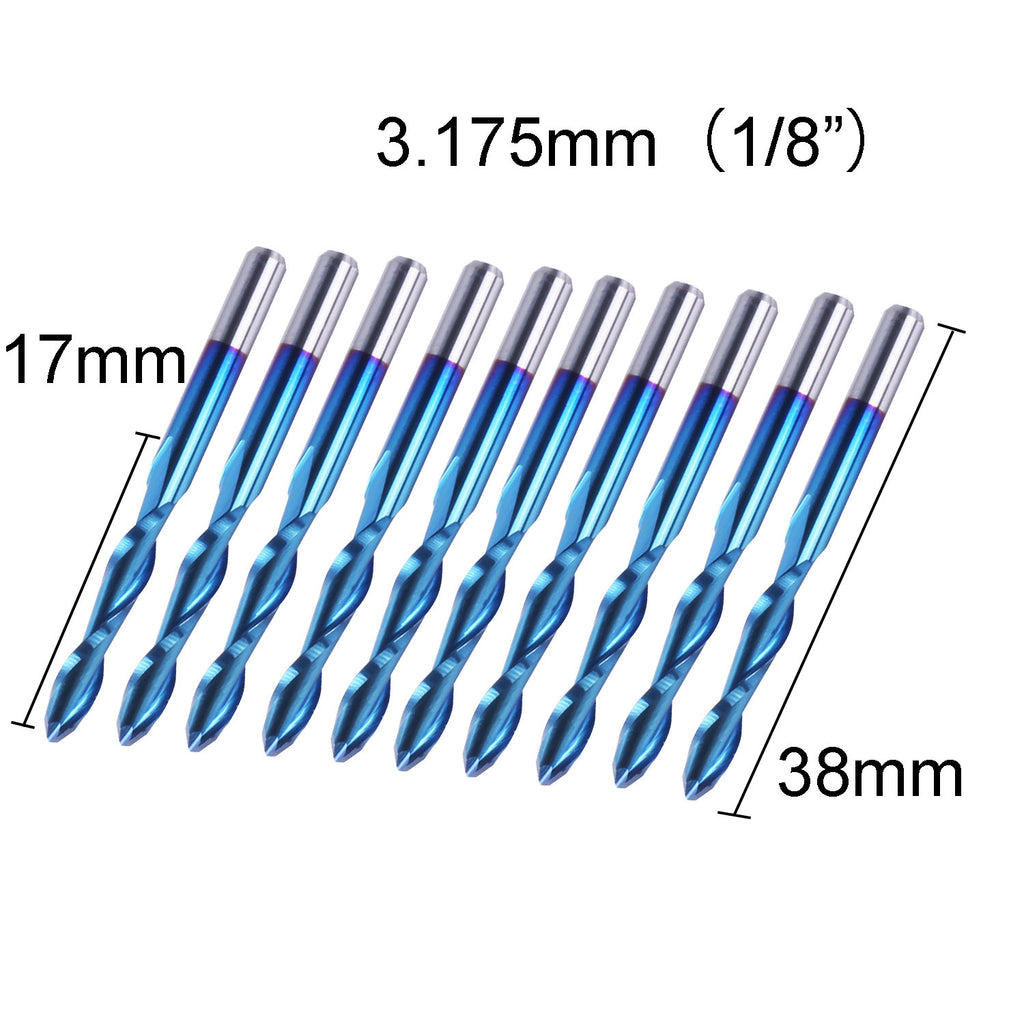 Genmitsu SB17, 1/8" Shank, Ball Nose, Nano Blue Coating, 10 Pcs ...