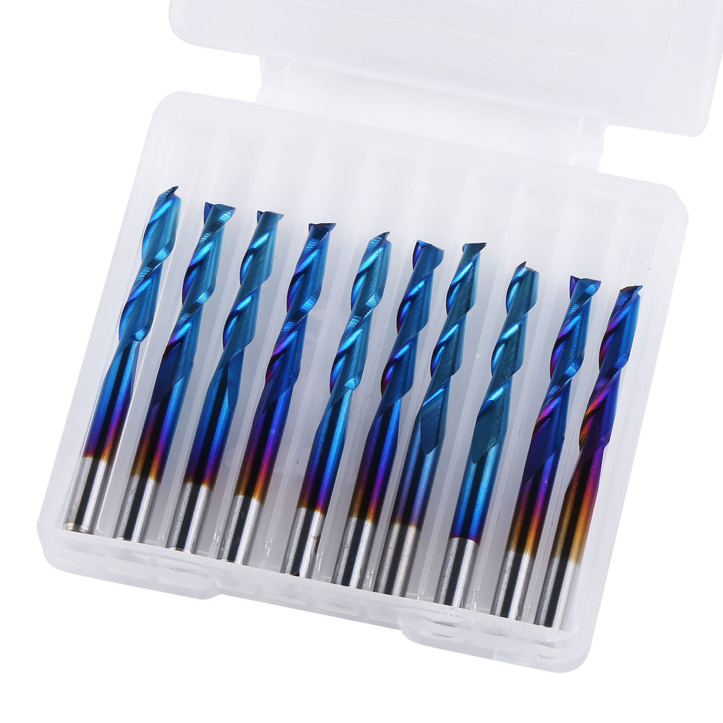Genmitsu SF17, 1/8", Flat Nose, 2 Flute, Nano Blue Coating, 10 Pcs ...