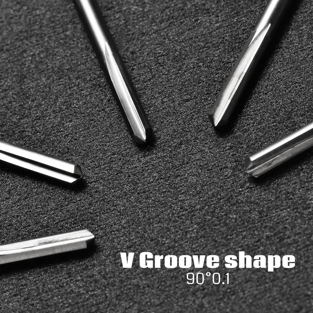 Genmitsu VE10, 1/8'' Shank, V-Groove, 0.1mm, 30/60/90 degree, 10pcs CNC ...